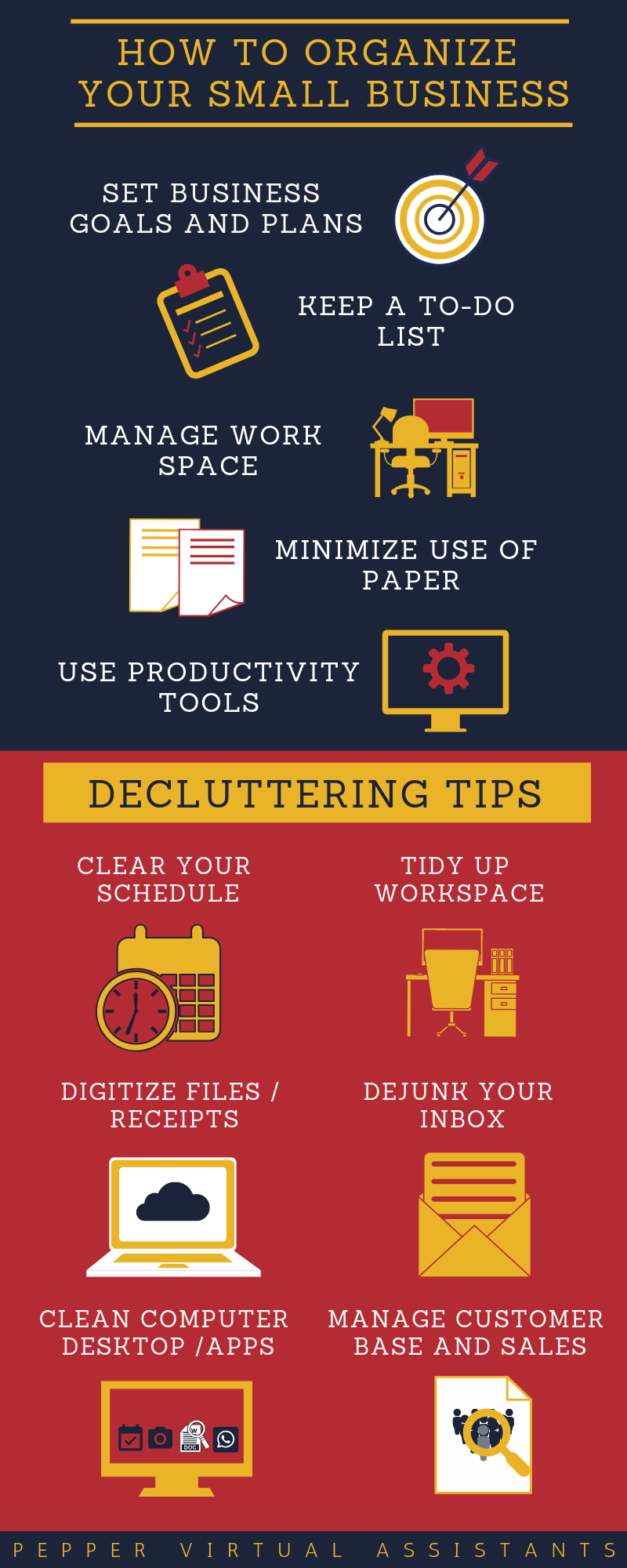 Infographic: Organizing Your Small Business - Pepper Virtual Assistants